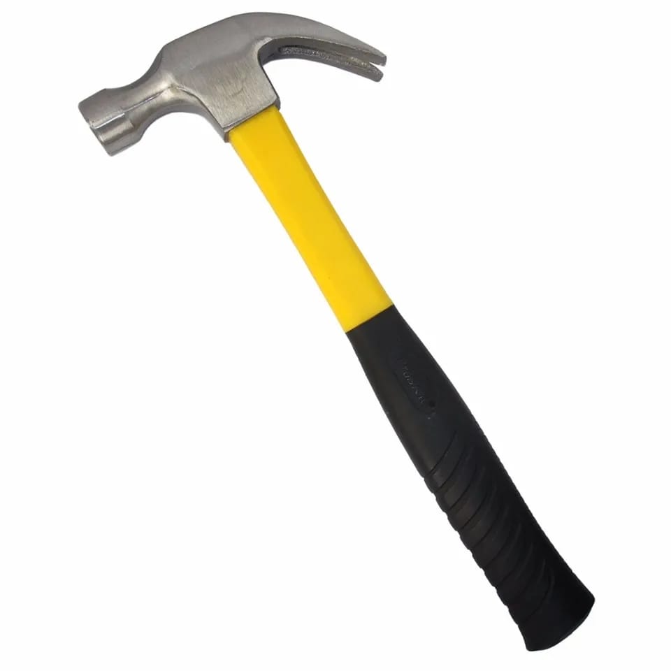 Heavy Duty Curved Claw Hammer W/Fiberglass Handle Construction ...